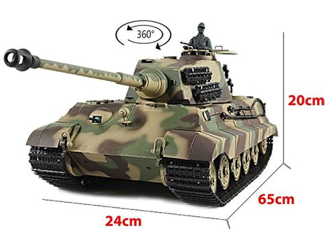 Heng Long Rc Tank King Tiger Cannon Smoking Turret Rotate