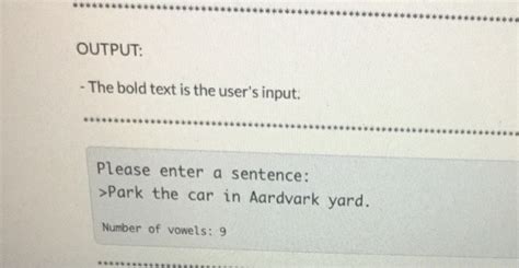 solved 2 write python program prompts user enter sentence counts number vowels sentence