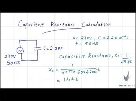 Capacitive Reactance Calculation YouTube