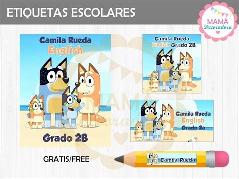 Etiquetas Para Libretas De Bluey Y Bingo