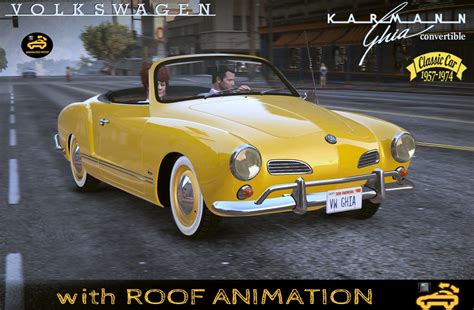 Volkswagen Karmann Ghia Cabrio Add On Roof Animation LODs V1 0