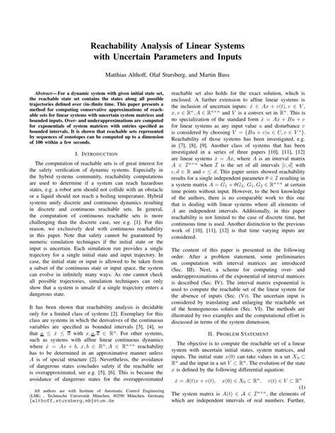 pdf reachability analysis of linear systems with uncertain parameters and inputs