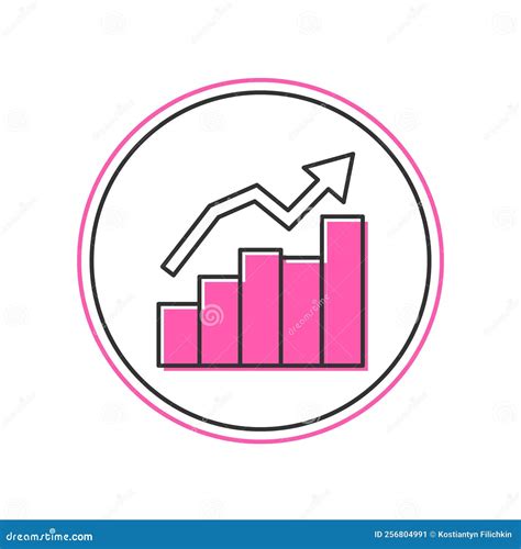 Esquema Relleno Icono De Aumento Del Crecimiento Financiero Aislado En