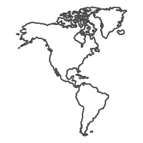 Blank North And South America Map