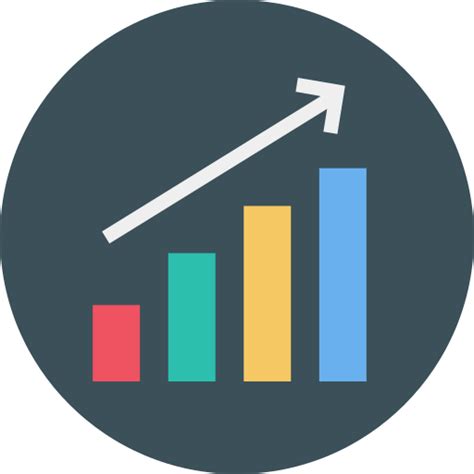 Increasing Bar Graph Dinosoft Circular Icon