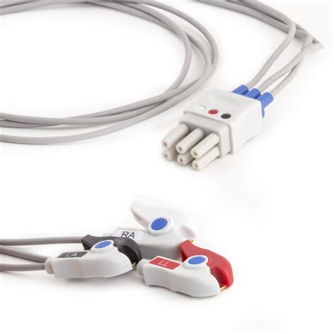 Spacelabs ECG Lead Wire Set 3 Lead Grabber Clip To Dual 3 Pin