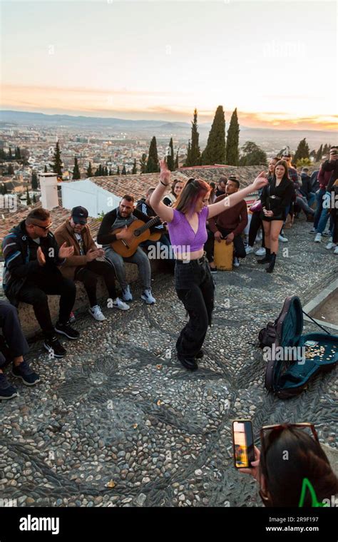 Granada Spain Feb Group Of Gypsy Musicians Performing