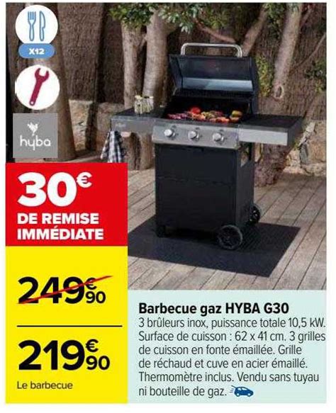 Promo Barbecue Gaz Hyba G30 Chez Carrefour ICatalogue Fr