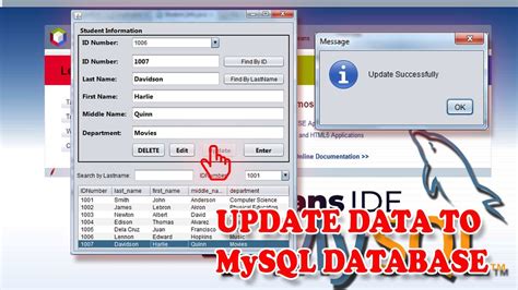 netbeans 15 programming with mysql 11 update data to mysql database youtube