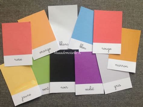 Cartes de nomenclature à télécharger gratuitement Les couleurs