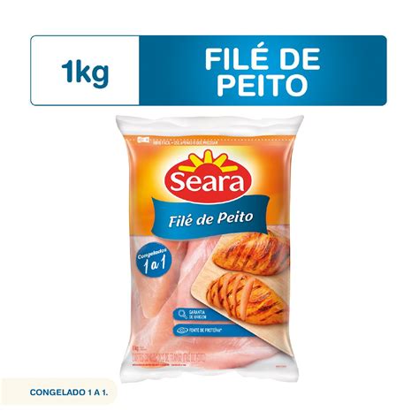Filé de Frango Congelado SEARA Pacote 1kg Pão de Açúcar
