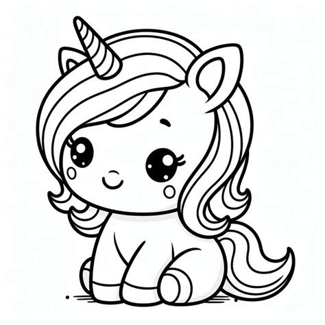 Dibujo Para Colorear Un Unicornio Kawaii Artofit