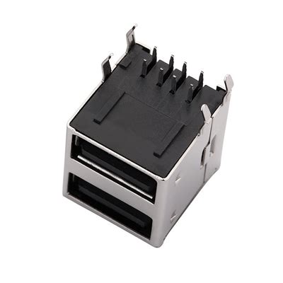 USB AF母座双层全包90度插板 兆达鑫