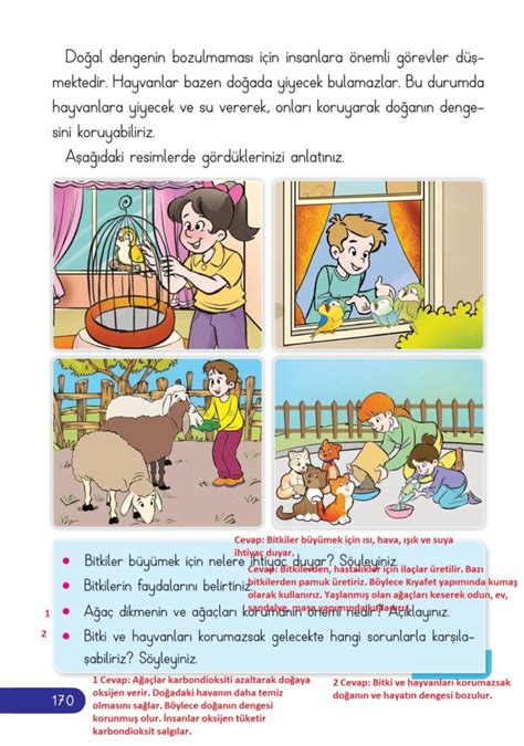 2 Sınıf Hayat Bilgisi Ata Yayıncılık Sayfa 170 Cevapları