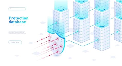Premium Vector Protection Database Concept Shield Stands In Front Of