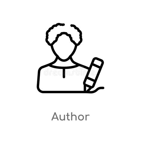 Icono Del Vector Del Autor Del Esquema L Nea Simple Negra Aislada