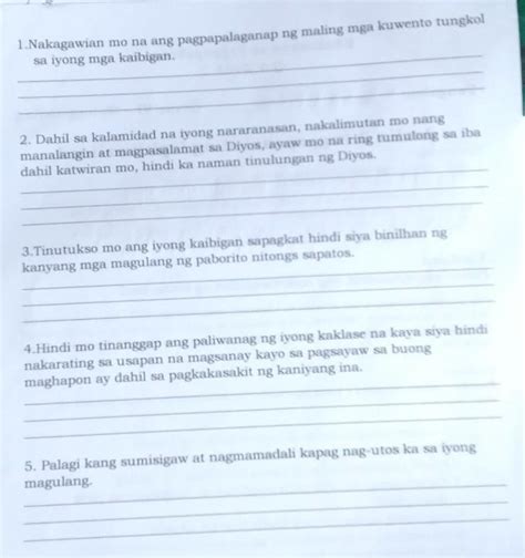 Gawain 2Panuto Basahin Ang Bawat Sitwasyon Ano Ang Gagawin Mo
