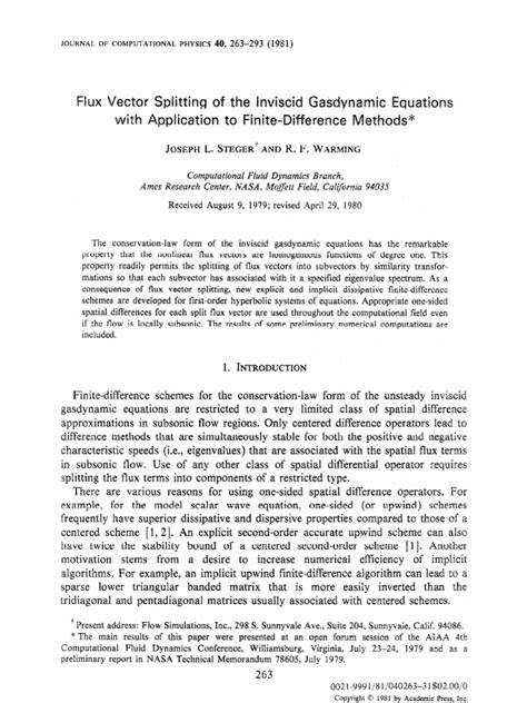 steger warming flux vector splitting method pdf eigenvalues and eigenvectors matrix