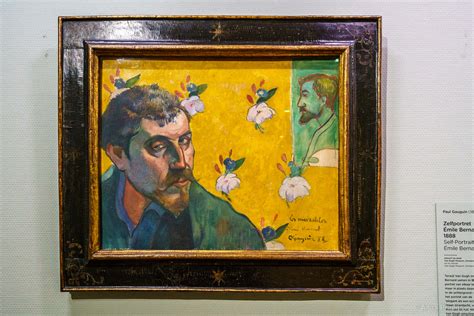 Paul Gauguin Self Portrait With Portrait Of Mile Bernard Les