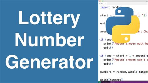 lottery number generator python example youtube