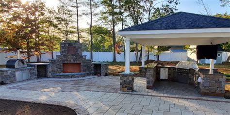 Cal Flame 15 Foot Grand Pavilion Customizable BBQ Island