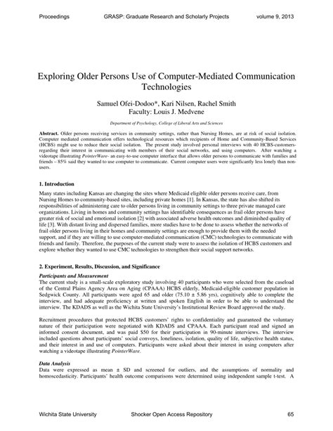 pdf exploring older persons use of computer mediated communication technologies