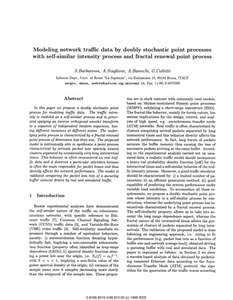 pdf modeling network traffic data by doubly stochastic point processes with self similar