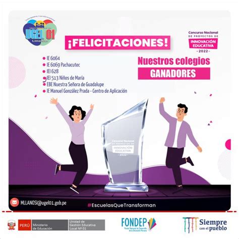 felicidades docentes ganadores del concurso de innovación educativa