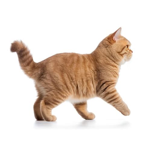 Un Gato Caminando Sobre Un Fondo Blanco Foto Premium