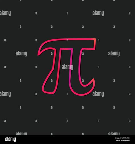 Pi Symbol Colorful Glowing Outline Greek Alphabet Symbol On Black