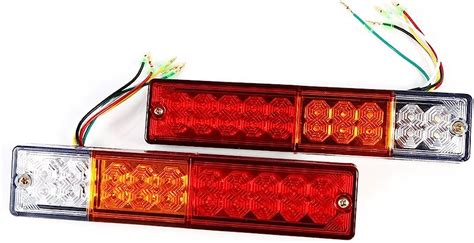 Amazon fr Lot de 2 feux arrière 30 LED pour camion Étanche 12 V 24