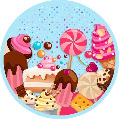 Painel Redondo Tecido Sublimado D Confeitaria Doces Frd Felicit