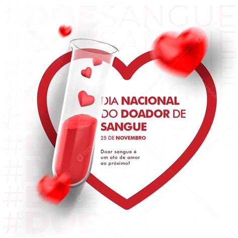 Doar Sangue é um Ato de Amor ao Próximo Dia Do Doador De Sangue Social