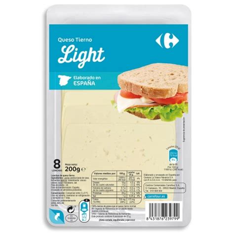 Queso En Loncha Tierno Light Carrefour 200 G Supermercado Online