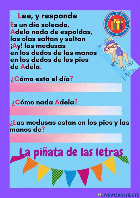 Comprensión con d worksheet Lectura y escritura Actividades de