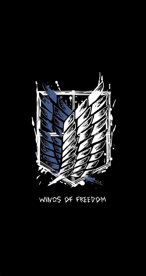 The Logo For Wings Of Freedom Is Shown In White And Blue On A Black