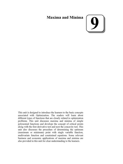 maxima and minima pdf maxima and minima mathematical optimization