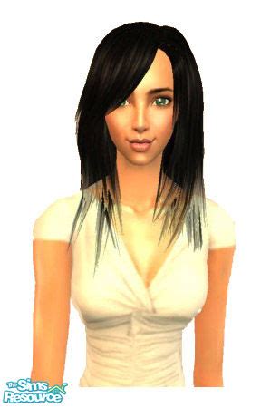 The Sims Resource Alicia Hair Set Black