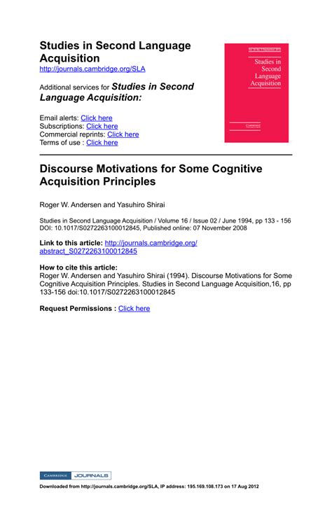 pdf discourse motivations for some cognitive acquisition principles