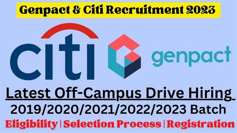 Genpact Off Campus Drive For 2022 2023 2024 Batch Citi Latest Jobs