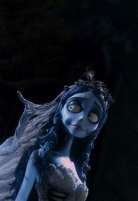 The Corpse Bride Is Dressed In White And Has Her Hair Pulled Back With