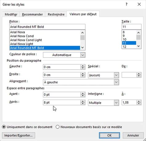 Paragraphe Word Retrait Espacement Interligne
