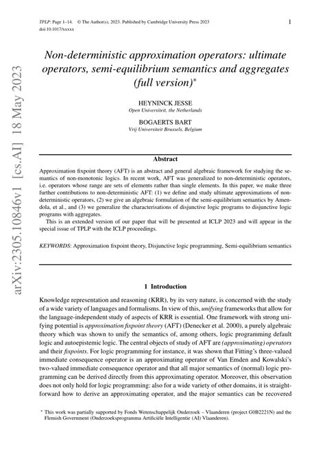 pdf non deterministic approximation operators ultimate operators semi equilibrium semantics