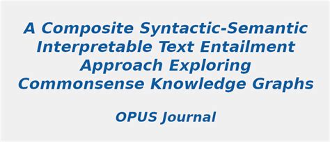 current research topic in a composite syntactic semantic interpretable text entailment approach