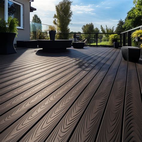 Extruded WPC PVC Solid Outdoor Decking Embossed Wood Exterior Deck