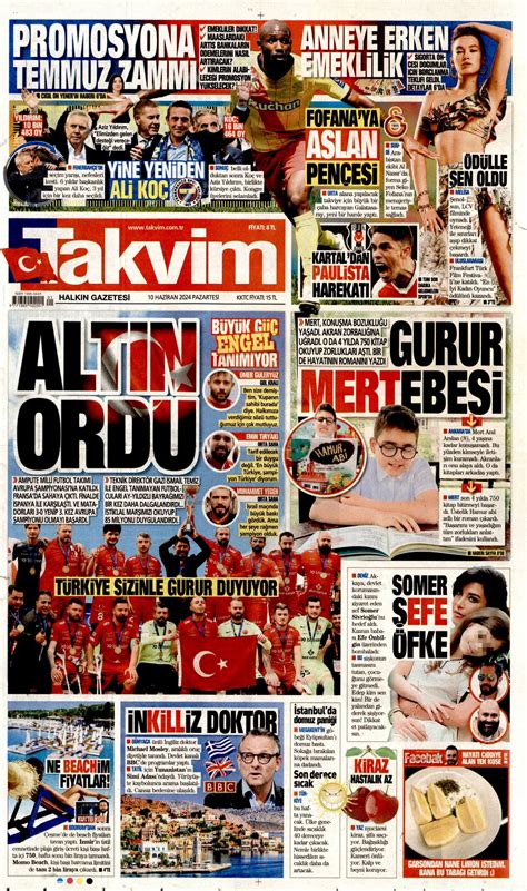 Takvim Gazetesi Takvim Manşet Oku Haberler 10 Haziran 2024