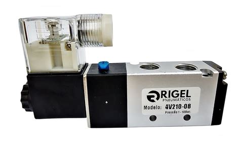 Válvula Pneumática Solenoide 5 2 Vias 1 4 Retorno Mola 24v