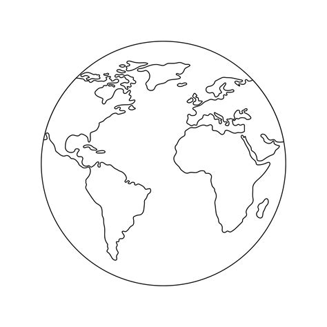modelo de globo terrestre mapa mundial ícone de estilo de linha do