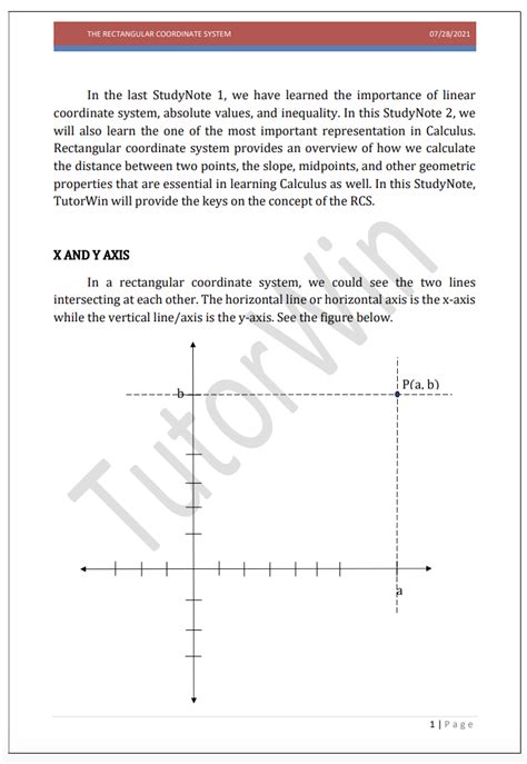Rectangular Coordinate System In Differential Calculus Notexchange