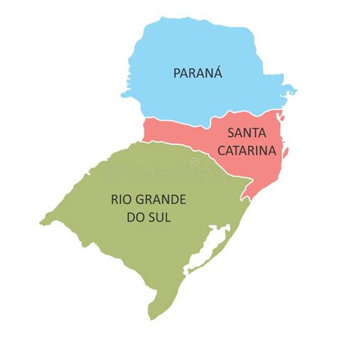 Mapa Da Região Sul Do Brasil Ilustração Stock Ilustração de isolado